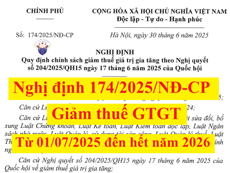 Nghị định 174/2025/NĐ-CP chính sách giảm thuế GTGT 2025 2026